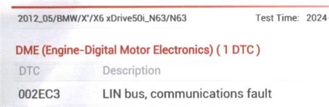 Dme Fault Lin Bus Communication Fault Rbmw