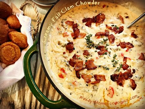 Creamy Fall Or Anytime Clam Chowder With Sweet Potato Hushpuppies