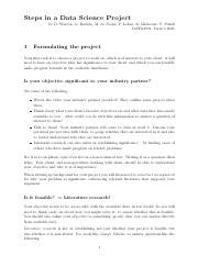 Unsw DATA Steps Pdf Steps In A Data Science Project By D Warton G Batista M De Nadai P