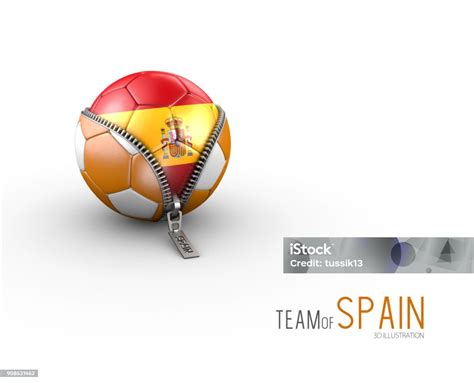 흰색 배경에 고립 된 스페인 플래그로 축구 공 3 차원 일러스트 레이 션 가죽에 대한 스톡 사진 및 기타 이미지 가죽 경쟁 공 스포츠 장비 Istock