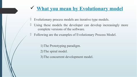 Evolutionary Process Models Se Ppt