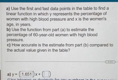 Solved A Use The First And Last Data Points In The Table To