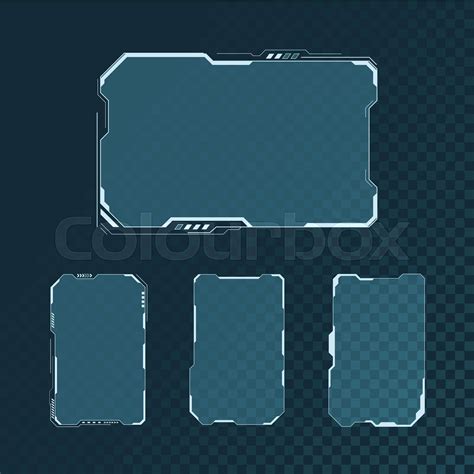 HUD Futuristic User Interface Screen Elements Set Abstract Control Panel Layout Design Sci Fi