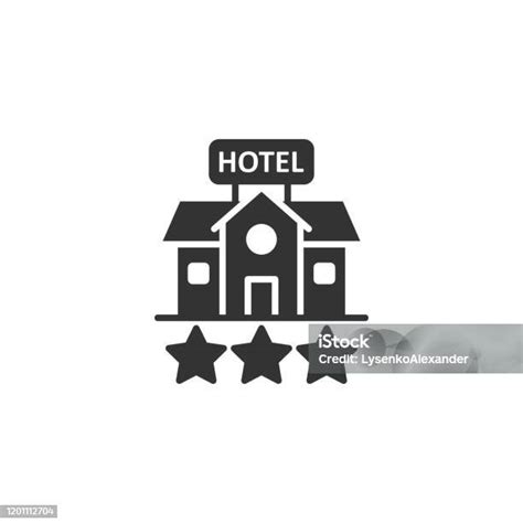 호텔 3 성급 평면 스타일의 아이콘 흰색 고립 된 배경에 여관 건물 벡터 그림입니다 호스텔 룸 비즈니스 컨셉 3가지 개체에 대한 스톡 벡터 아트 및 기타 이미지 Istock