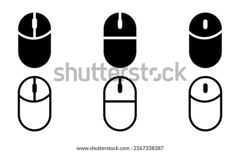 Set Computer Mouse Vector Icons Black Stock Vector Royalty Free 2267338387 Shutterstock