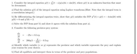 1 Consider The Integral Equation Chegg Com