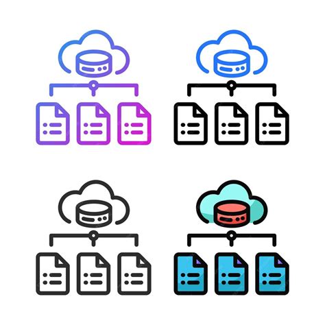 Premium Vector Data Modeling Icon Design In Four Variation Color