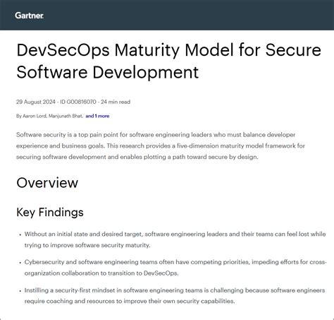 A Devsecops Maturity Model For Secure Software Development By Gartner® Wisdominterface