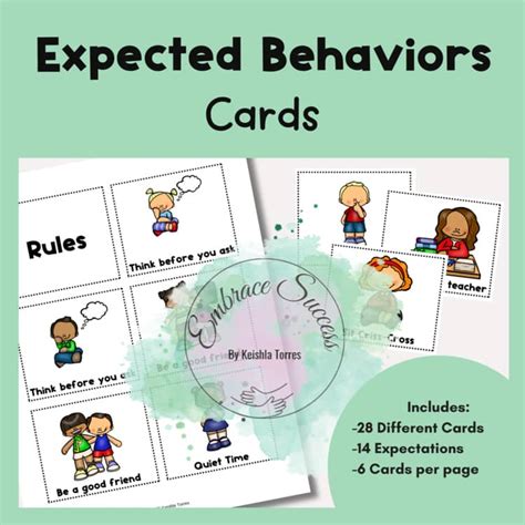 Visual Rules I Expected Behaviors Cards Signs I Classroom Management I