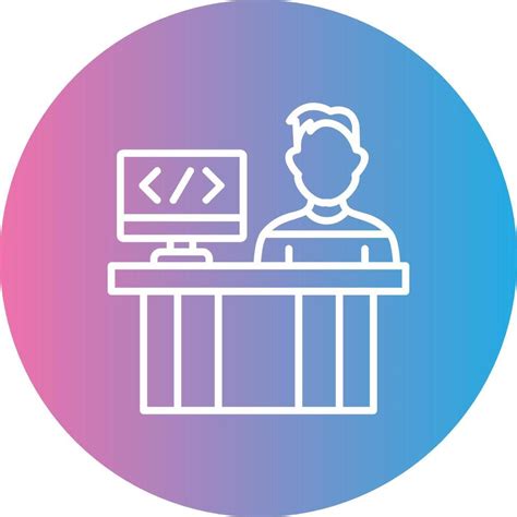 Programmer Line Gradient Circle Icon 43429649 Vector Art At Vecteezy