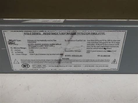 Iet Rtd Series Rtd 2 6 001 1kΩ Resistance Temp Detector