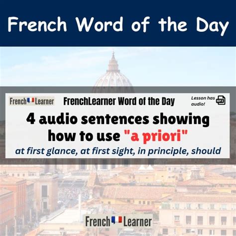 A Priori At First Glance French Expression