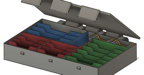 Fully 3d Printed 4 Segment Configurable Storage Box With Hinged Lid And Clasp By Aubsuk