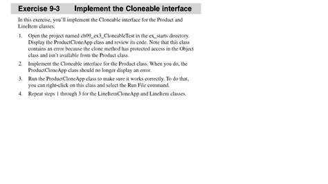 Solved In This Exercise You Ll Implement The Cloneable Chegg