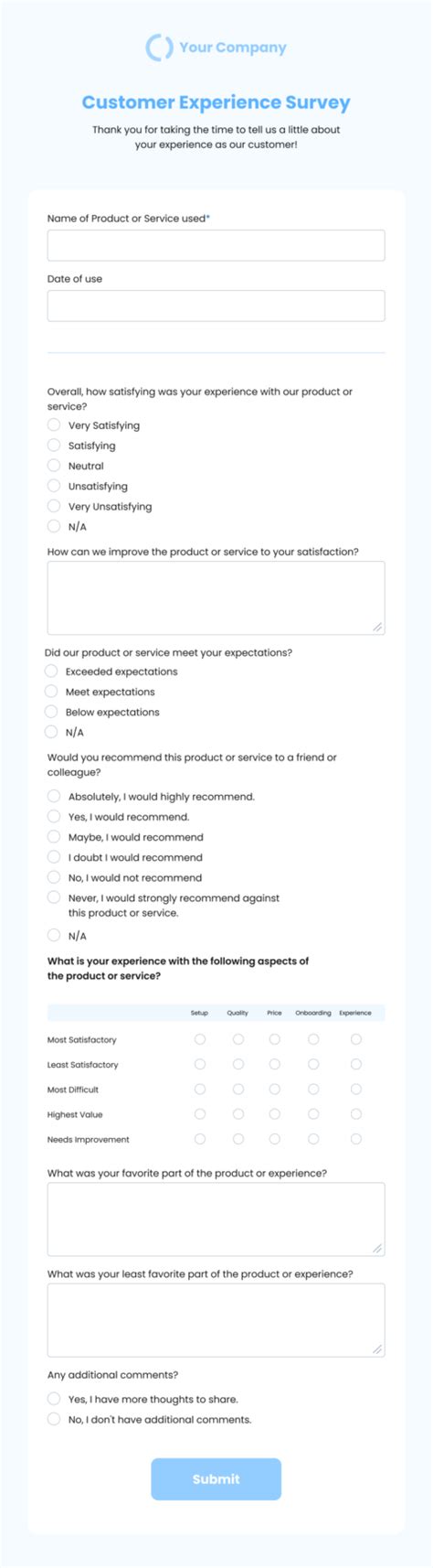 Exit Survey Template Gather Valuable Feedback From Departing