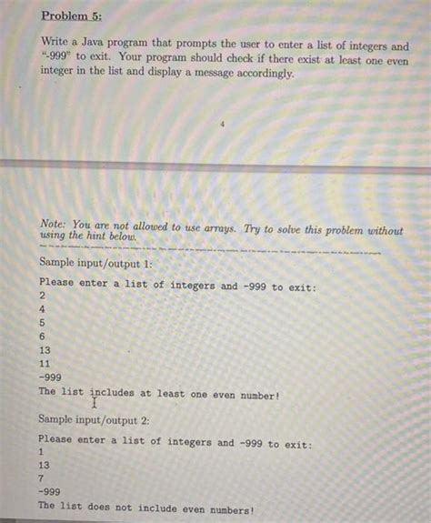 Solved Problem 5 Write A Java Program That Prompts The User