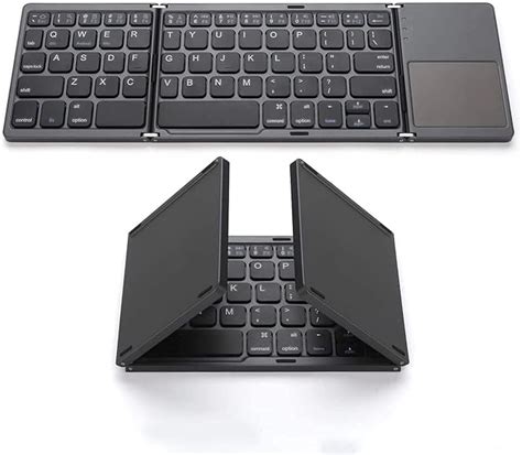 Zedo Foldable Bluetooth Keyboard Pocket Size Portable Mini Bt Wireless Keyboard With Touchpad