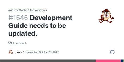 Development Guide Needs To Be Updated · Issue 1546 · Microsoftebpf For Windows · Github
