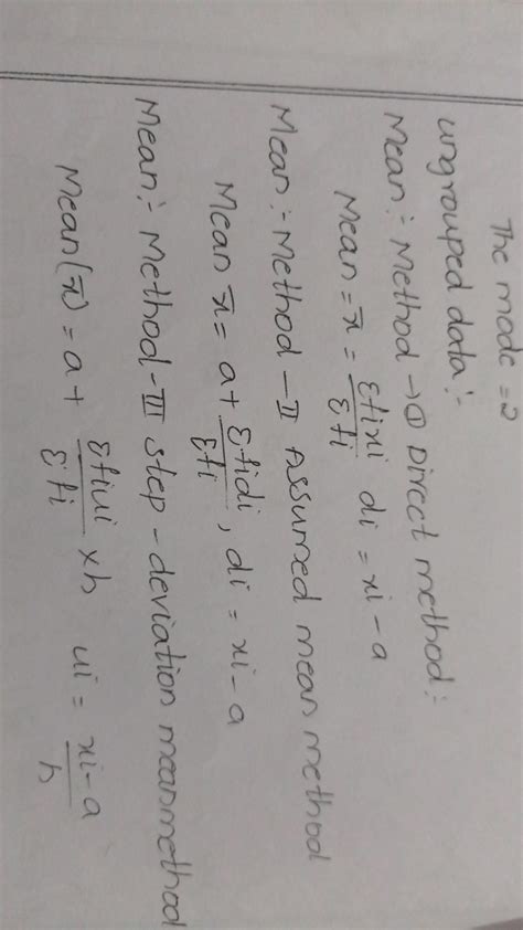 the mode 2 ungrouped data mean method →∞ direct method mean xˉ ε