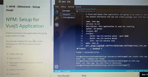 Solved Web Ide View Debug Terminal Run 1 Npm Milestone