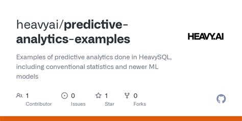 Github Heavyai Predictive Analytics Examples Examples Of Predictive