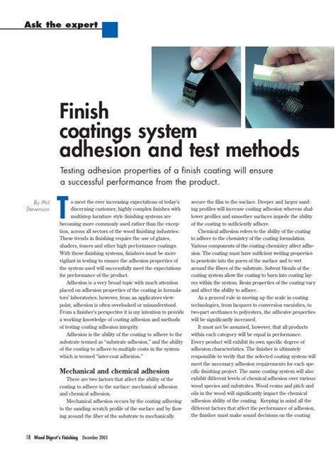 Adhesion Testing Wood Pdf