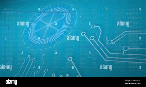 Image Of Scopes Scanning Over Grid Global Connections Data Processing
