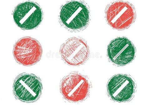 A Hand Drawn Doodle Sketch Featuring A Green Check And A Red Cross