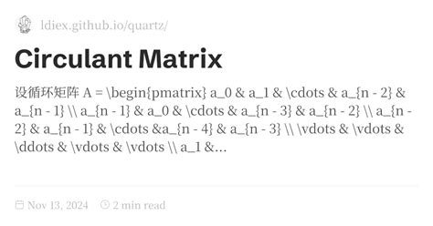 Circulant Matrix