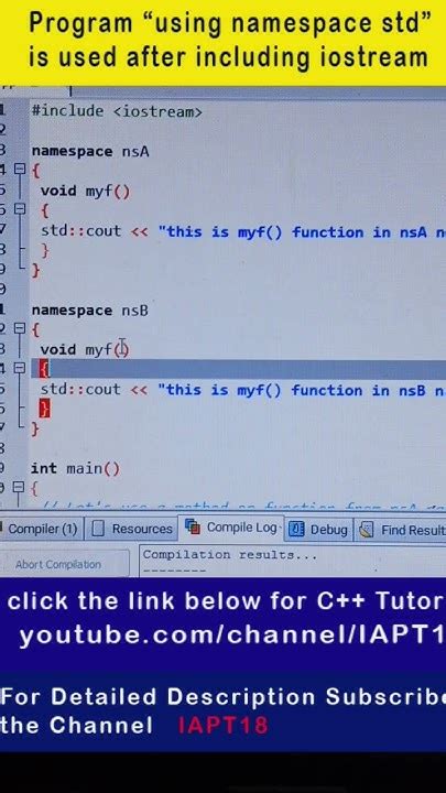 Using Namespace Std Youtube