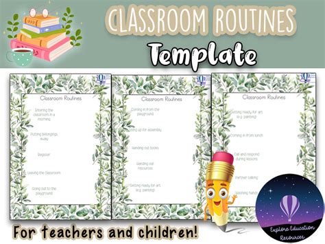 Classroom Routines Template Teaching Resources