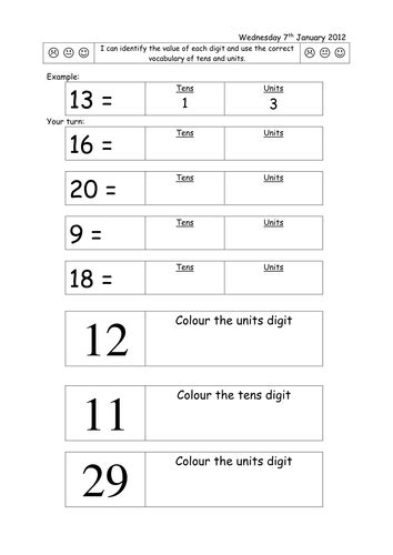 Worksheets For Partitioning Two Digit Numbers By Rubyru22 Teaching