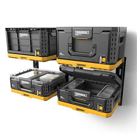 Toughbuilt Stacktech 2 Shelf Galvanised Steel And Plastic Shelving System H 440mm W 546mm D 508mm