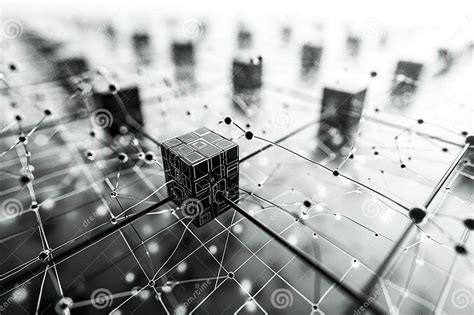 A Data Network Of Cube Connected A Small Neural Network Stock Image Image Of Network
