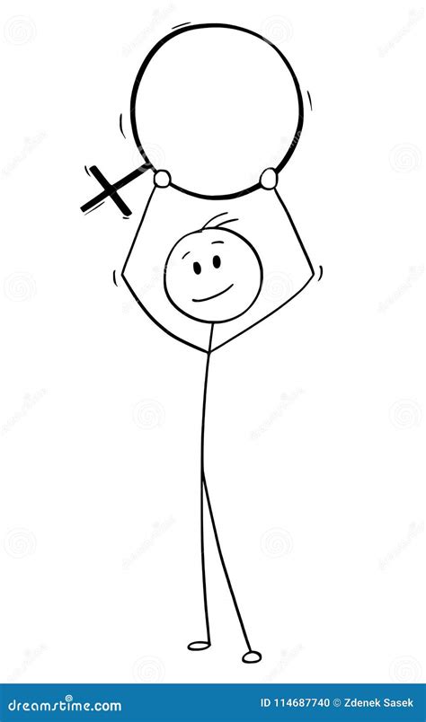 Cartoon Of Man Holding Female Sex Symbol Stock Vector Illustration Of Gender Romance 114687740