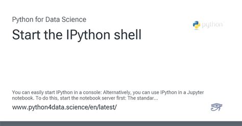 Start The Ipython Shell Python For Data Science