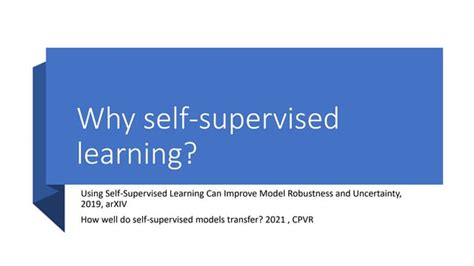how well do self supervised models transfer pptx