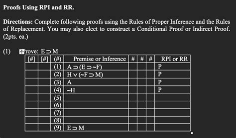 directions complete following proofs using the rules