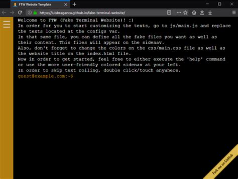 Luisbraganca Fake Terminal Website Codesandbox
