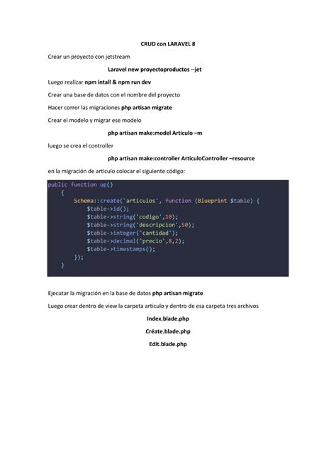 Guía para CRUD Laravel