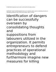 SITXWHS Implement And Monitor Work Health And Safety Practices Docx SITXWHS Implement