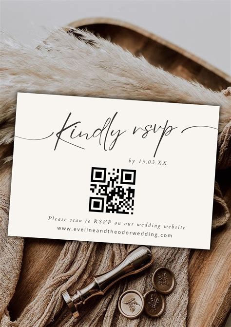 QR Code Response Card Modern Wedding Reply Card Minimalist QR Code Response Card Minimalist