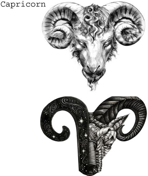 Capricorn Zodiac Symbol Tattoo Design