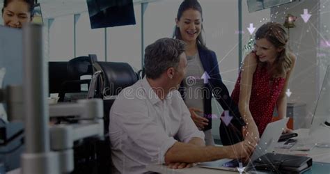 Image Of Network With Connections And Data Processing Over Diverse