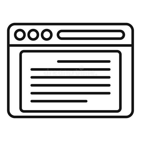 browser url icon outline vector computer interface stock illustration