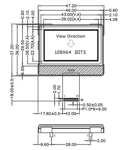 128x64 Graphic LCD Monochrome LCD Display Module