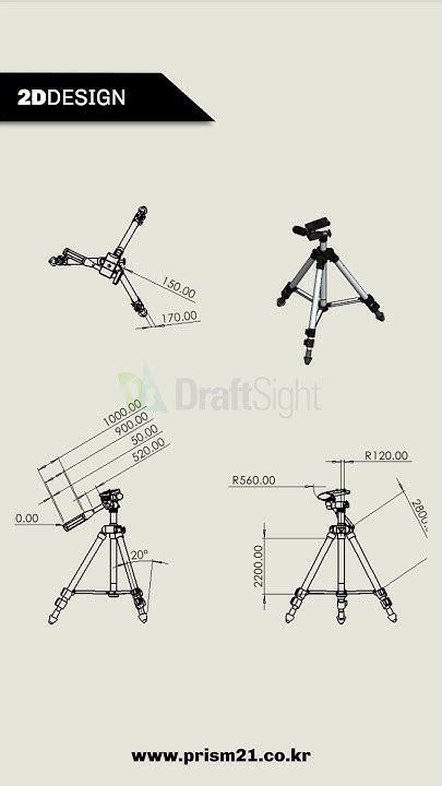 카메라 삼각대를 2d디자인부터 3d디자인까지 드래프트사이트와 솔리드웍스로 설계해보자 Youtube