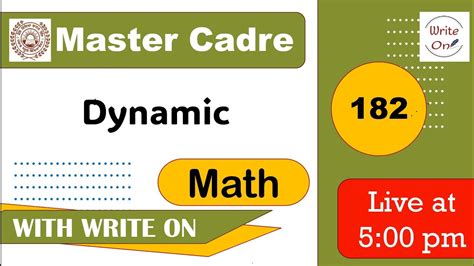 Math Master Cadre Chapter 28 Dynamics Full Syllabus Master