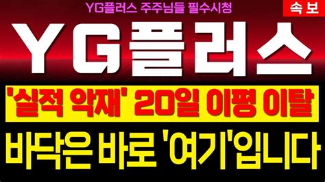 와이지플러스 주가 전망 20일 이평 이탈했지만 세력은 이탈하지 않았습니다이렇게 대응해야합니다 Yg Plus주가 전망 Yg Plus목표가 Youtube