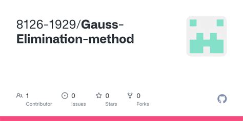 Github 8126 1929gauss Elimination Method
